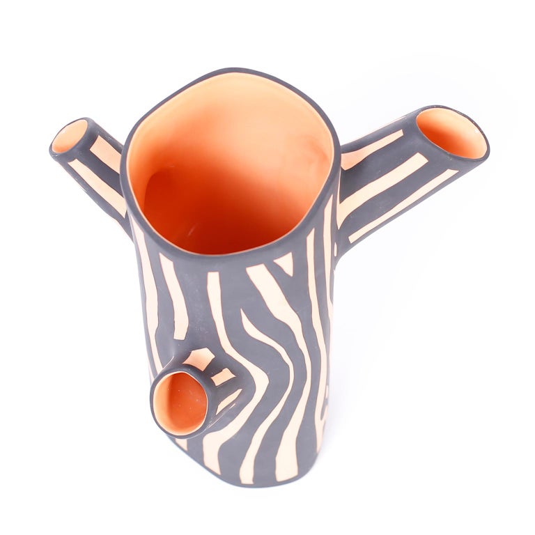 Pair of Terracotta Tree Trunk Form Vases For Sale at 1stDibs