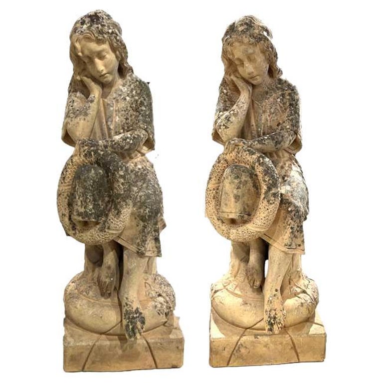 Pair of Terracotta Angels For Sale at 1stDibs