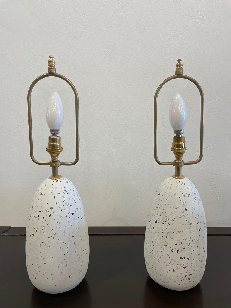 Pair of Terrazzo Stone Base Table Lamps For Sale at 1stDibs | stone ...