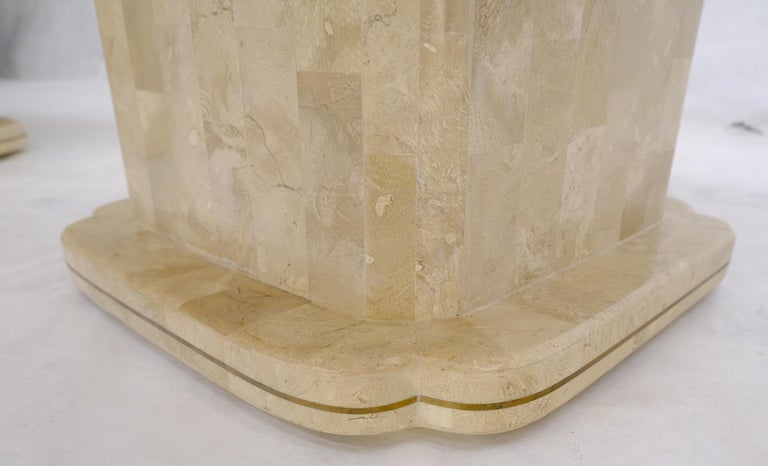 Pair of Tessellated Stone Brass Trim Mid-Century Modern End Tables ...