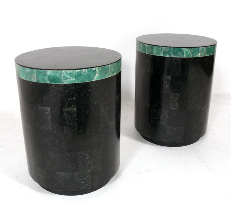 Pair of Tessellated Stone End Tables circa 1980s For Sale at 1stDibs