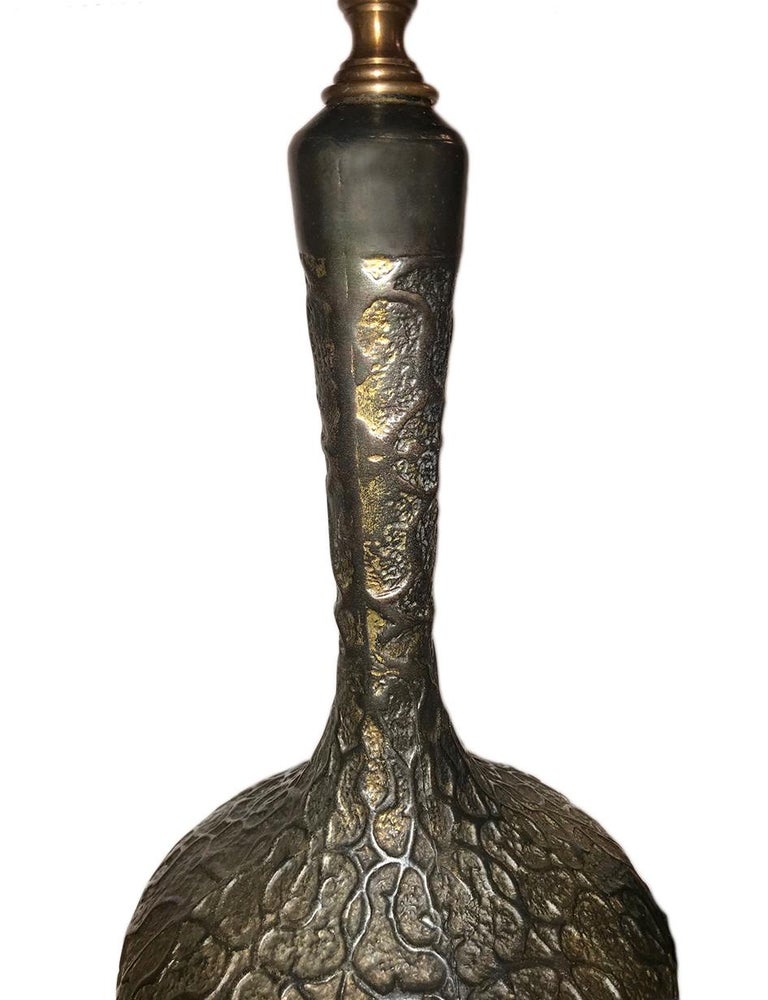 Pair of Textured Metal Table Lamps For Sale at 1stDibs
