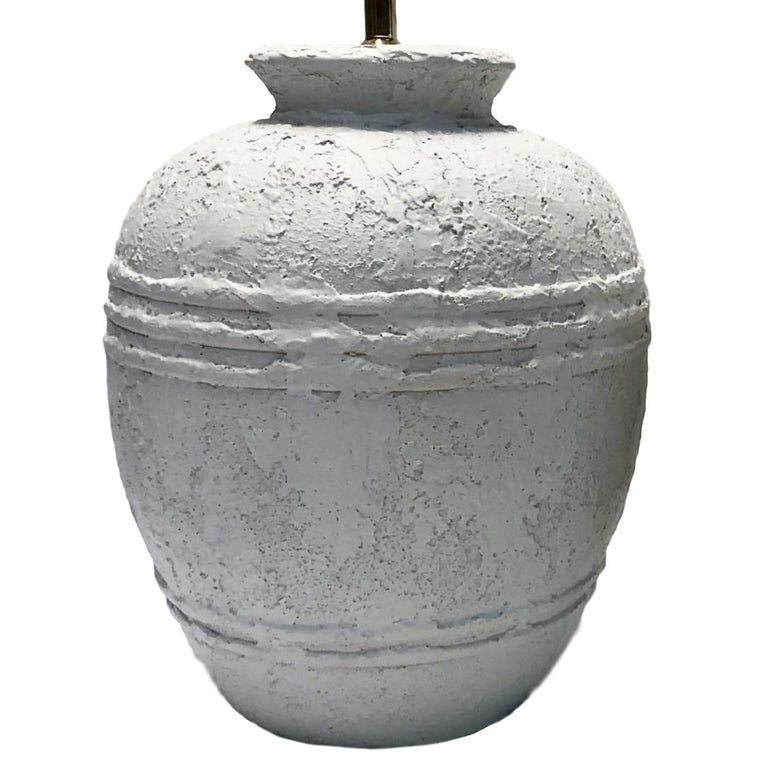 Pair of Textured Midcentury Ceramic Lamps For Sale at 1stDibs