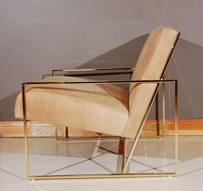 Pair of Thin Frame Lounge Chairs by Lawson-Fenning For Sale at 1stDibs