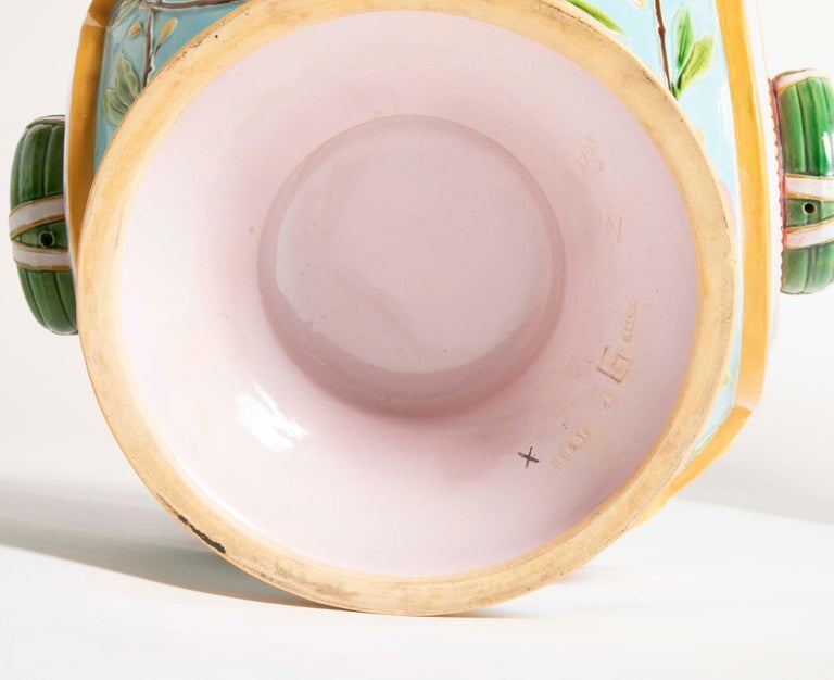 Pair of Thomas Minton Majolica Jardinières For Sale at 1stDibs