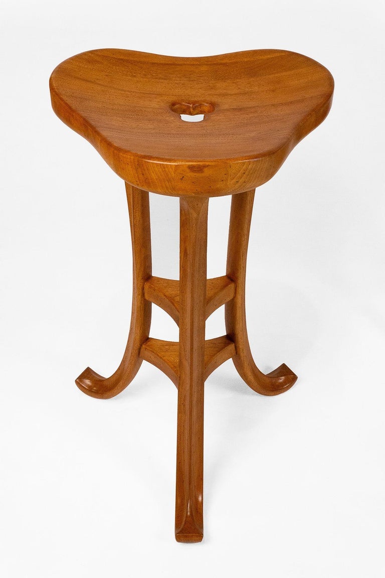 Pair of Three Legged Trefoil Design Stools in the Style of Adolf Loos ...