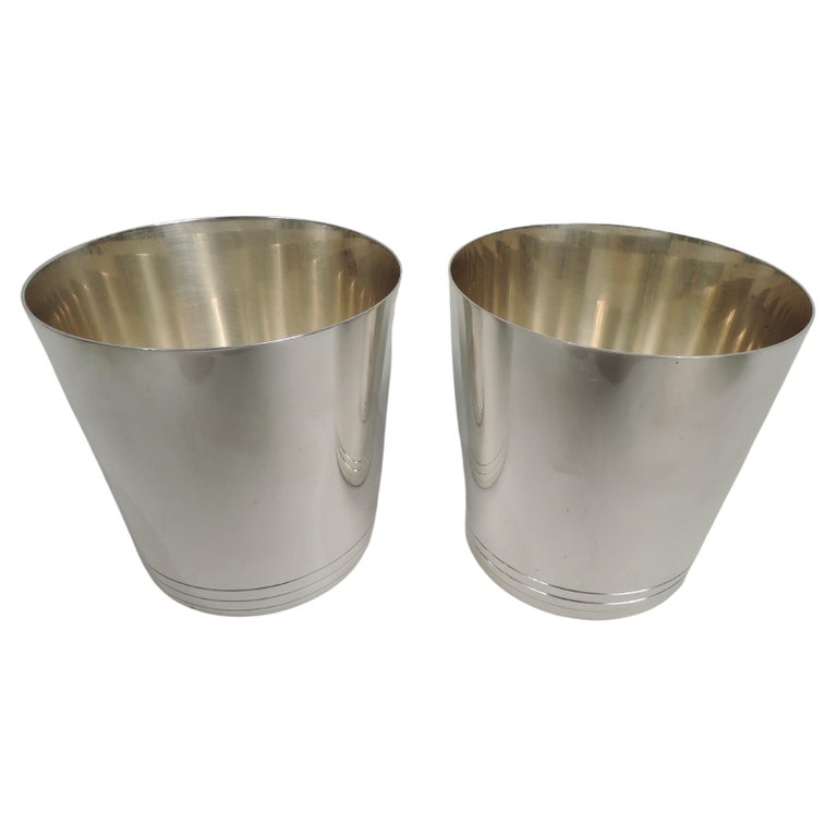 Pair of Tiffany Mid-Century Modern Sterling Silver Barware Tumblers For ...