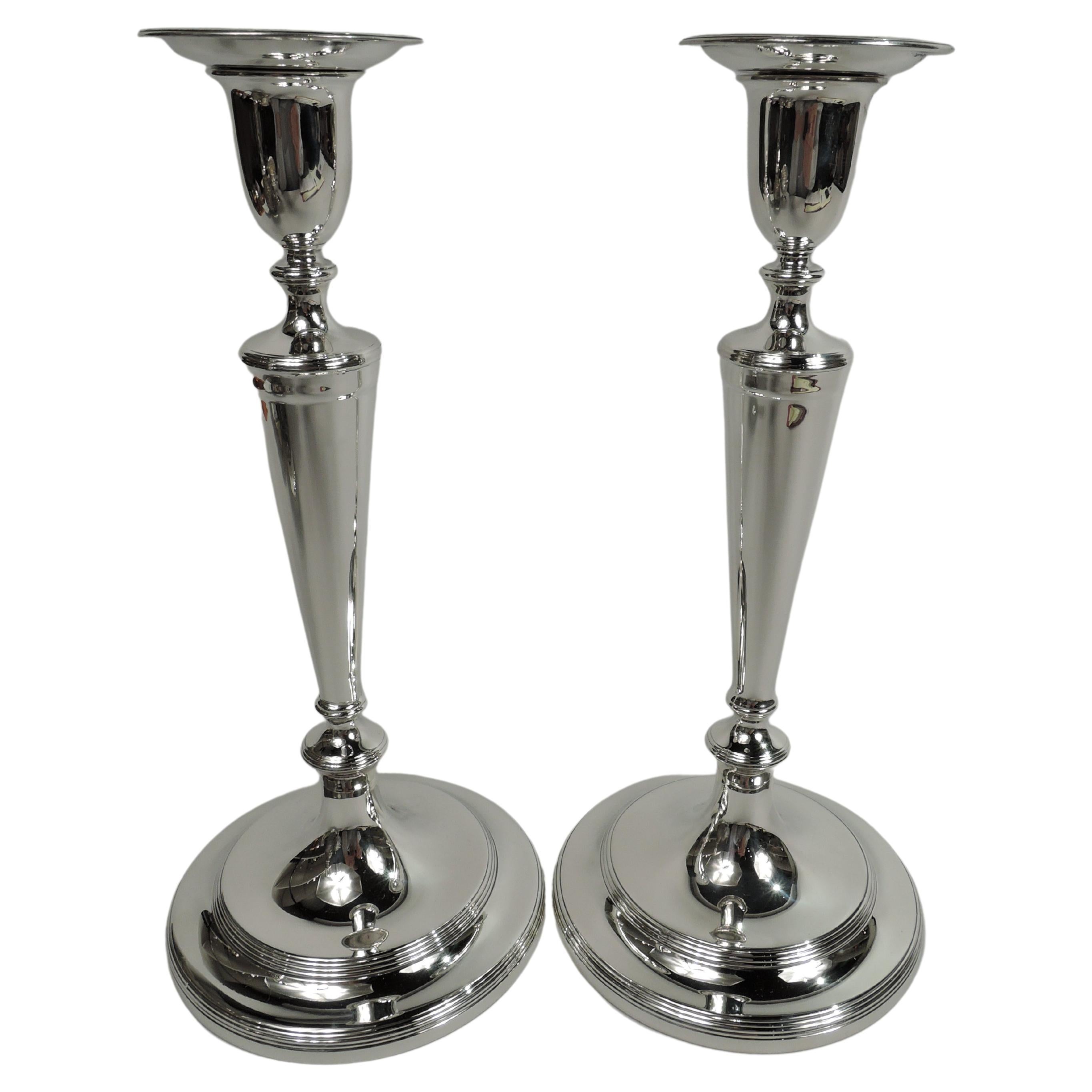 Tiffany Sterling Candlesticks, Corinthian Column Style For Sale at 1stDibs