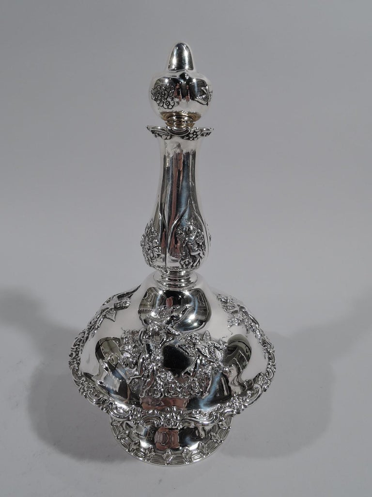 Pair of Tiffany Rococo Revival Sterling Silver Liqueur Decanters For ...