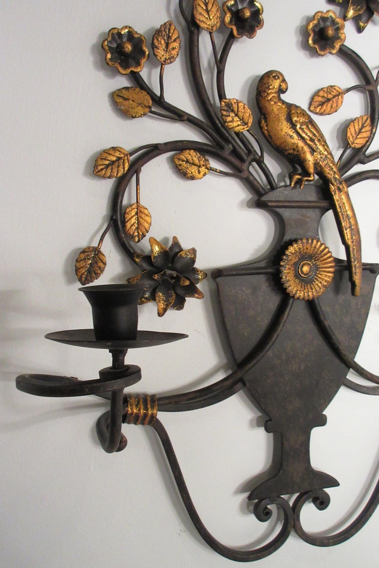 Pair of Tole Bird Sconces at 1stDibs