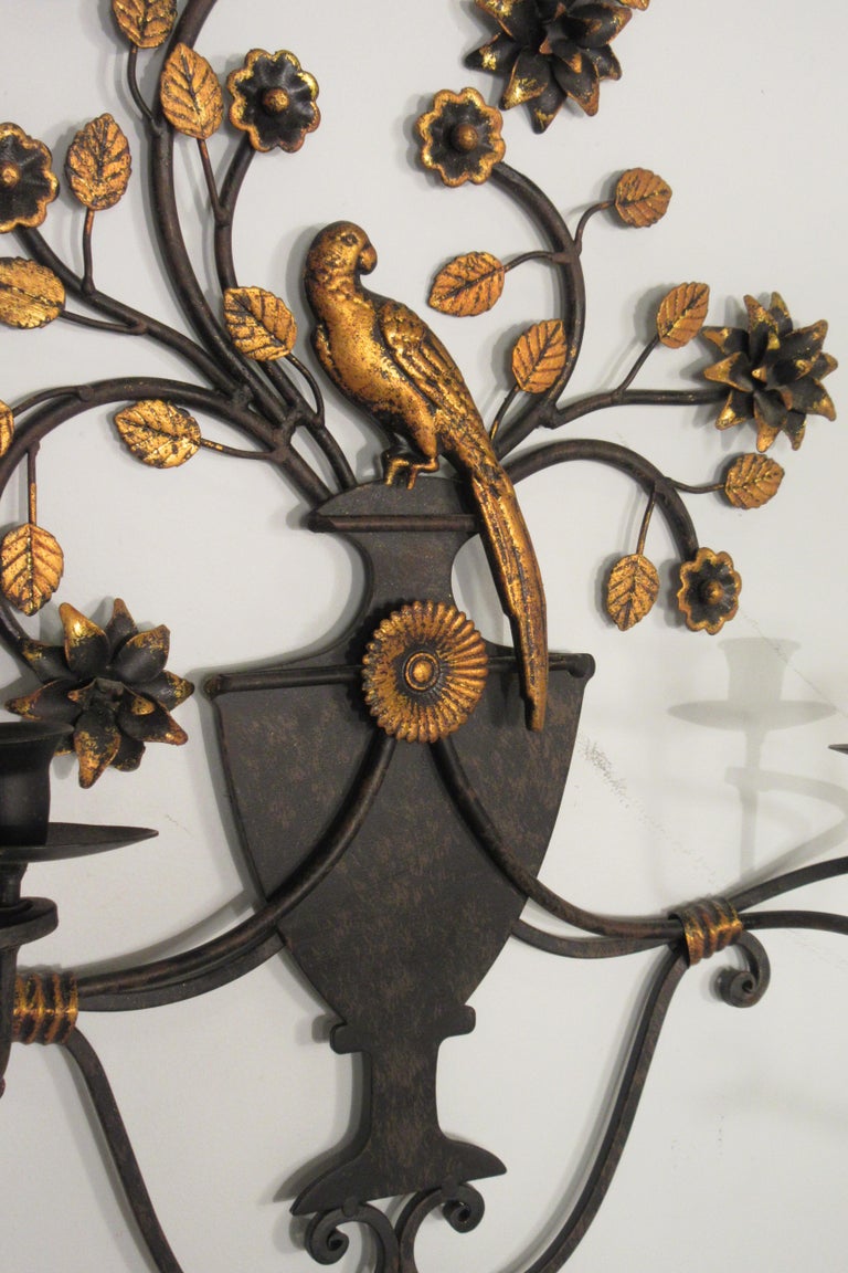 Pair of Tole Bird Sconces at 1stDibs