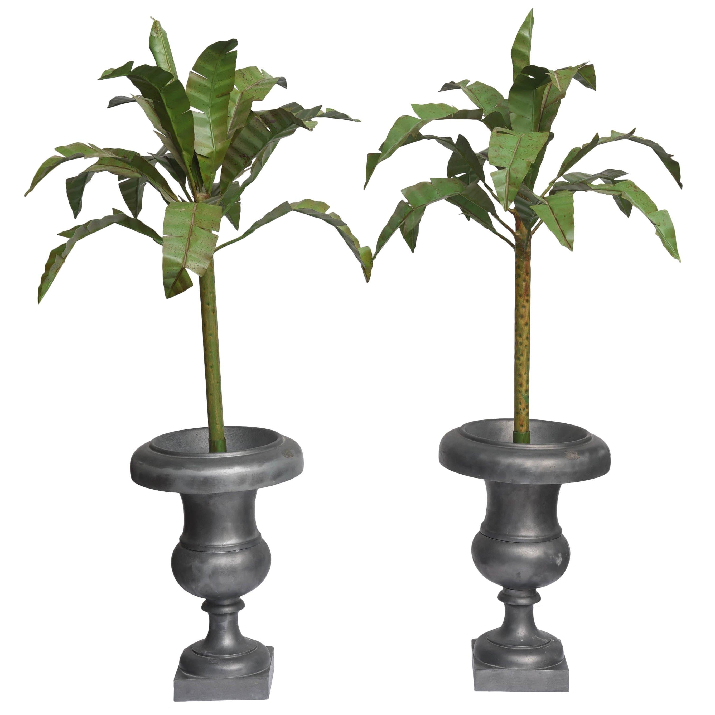 Pair of Painted Opposing Monkey and Palm Tree Wall Plaques For Sale at ...