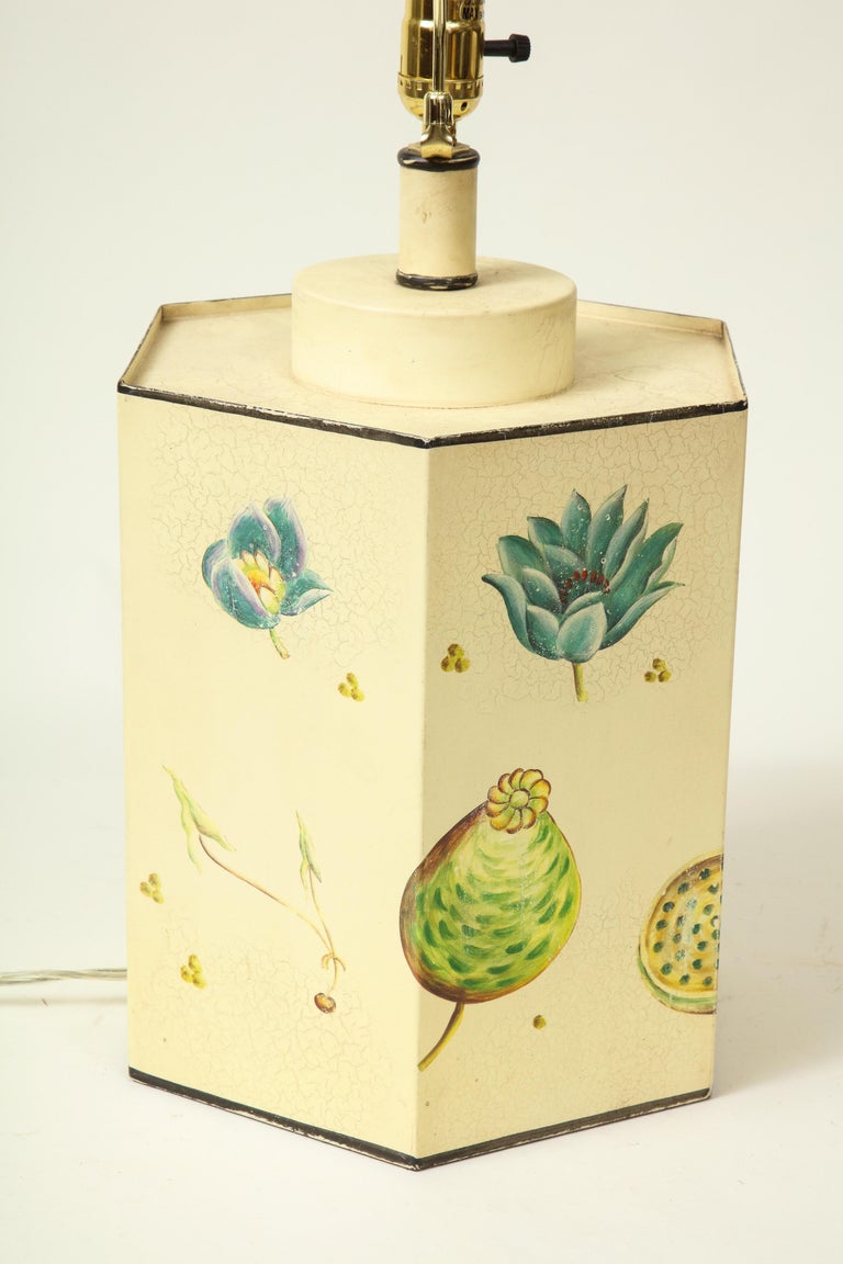 Pair of Tôle Peinte Botanical Table Lamps For Sale at 1stDibs