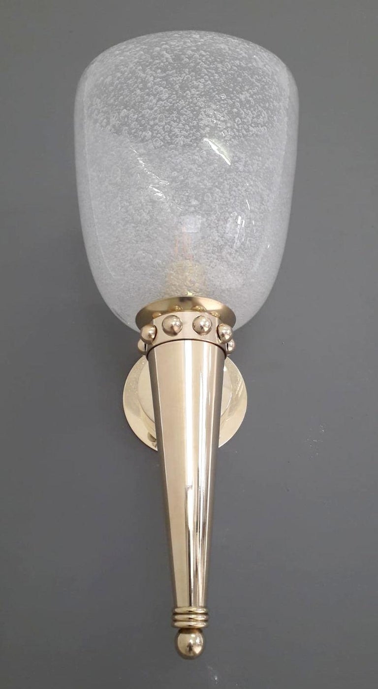 Pair of Torch Sconces by Barovier et Toso For Sale at 1stDibs