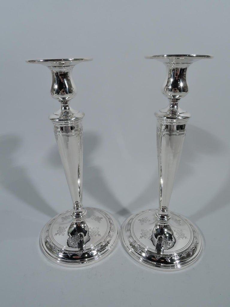 Pair of Towle Seville Sterling Silver Candlesticks For Sale at 1stDibs