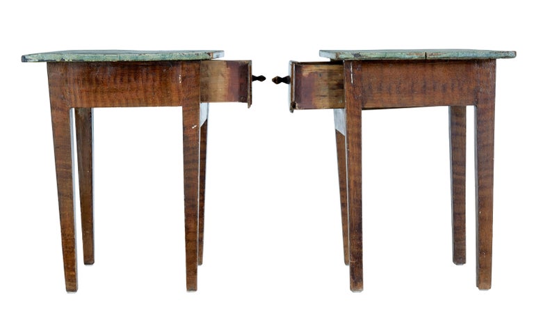 Pair of Traditional Painted Swedish Side Tables For Sale at 1stDibs