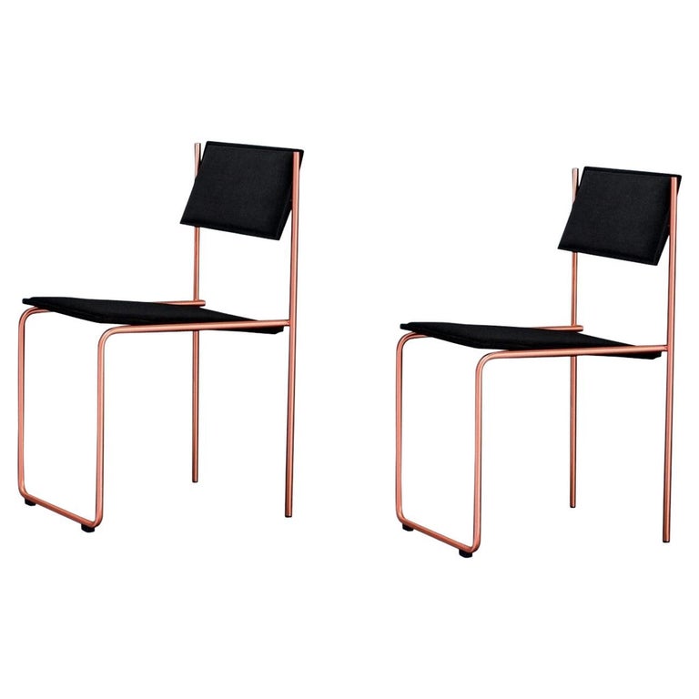 Pair of Trampolín Chair, Black and Copper by Cuatro Cuatros For Sale at ...