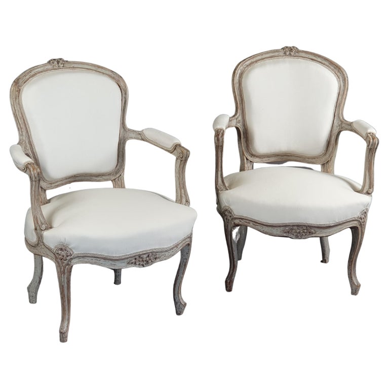 Pair of Transition Armchairs in Gray Lacquered Wood For Sale at 1stDibs