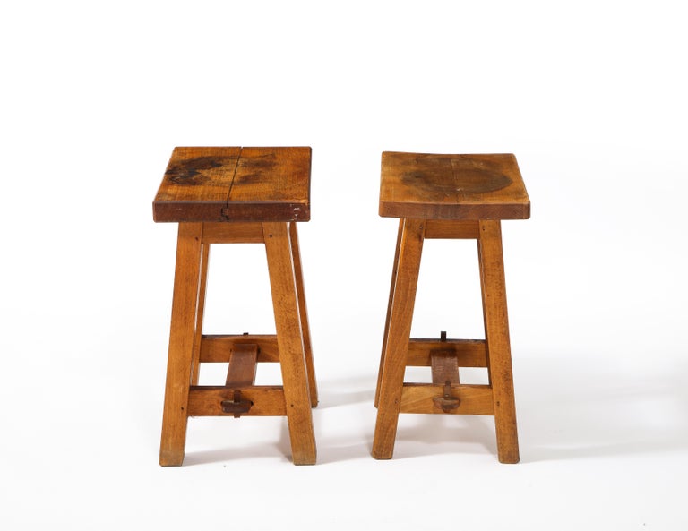 Pair of Trestle Stools, France, 1960s For Sale at 1stDibs