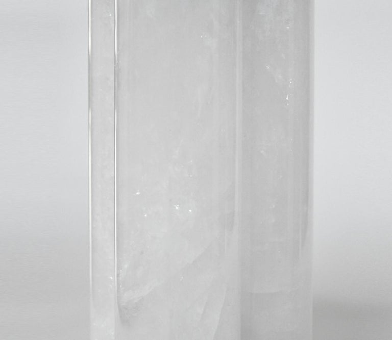 Pair of Tri-Column Rock Crystal Quartz Lamps by Phoenix For Sale at 1stDibs