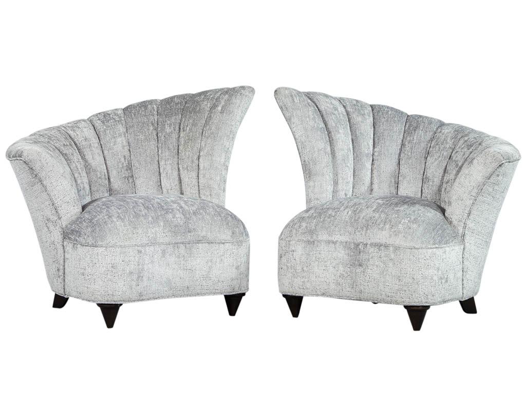 Pair of Tulip Style Channeled Back Parlor Living room Chairs at 1stDibs ...