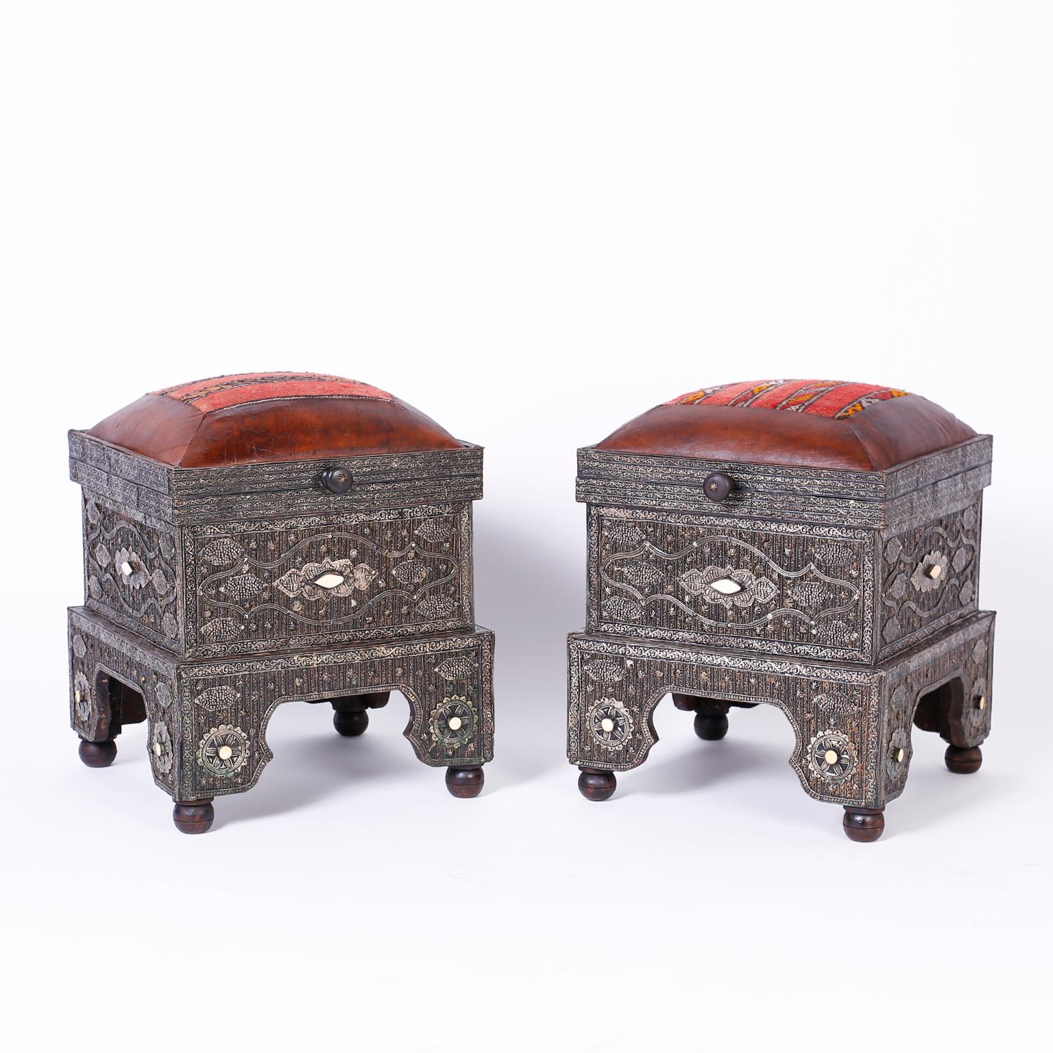 Pair of Turkish Ottomans at 1stDibs
