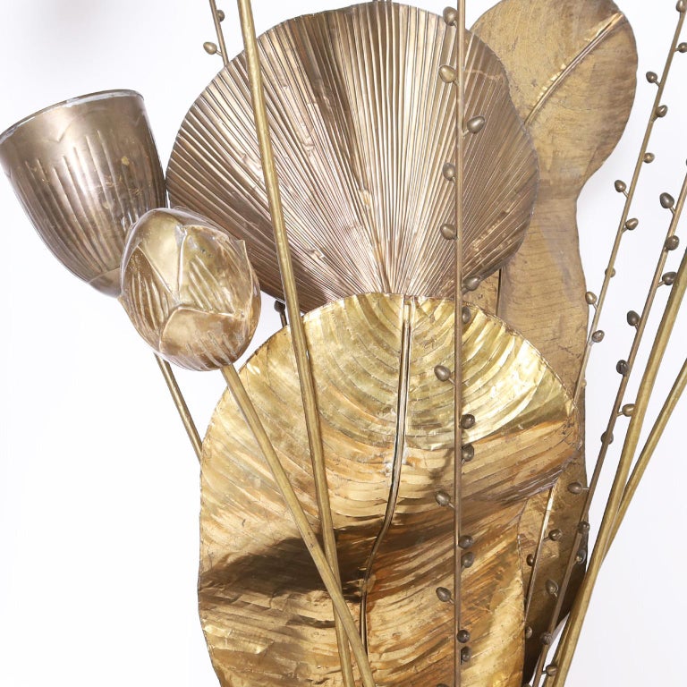 Pair of Turkish Palace Urns with Brass Floral Arrangements For Sale at ...