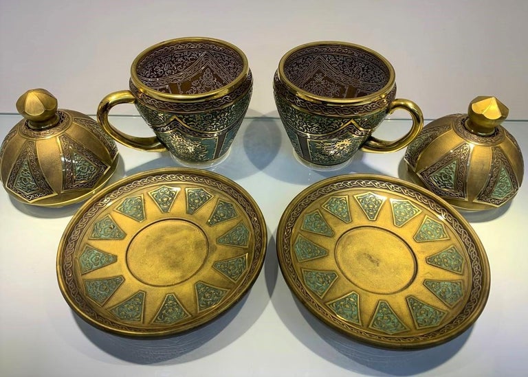 Pair of Turksih Islamic Gilt Glass Cups For Sale at 1stDibs