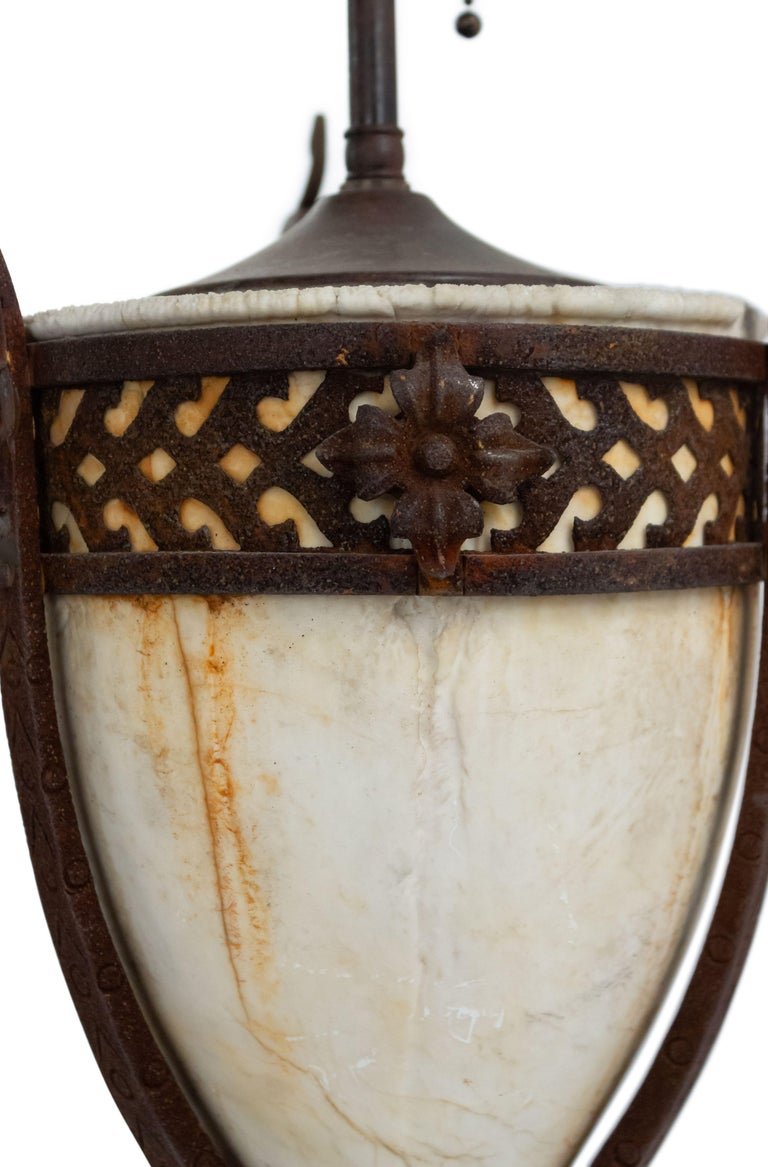 Pair of Italian Renaissance Style Iron and Alabaster Table Lamps For ...