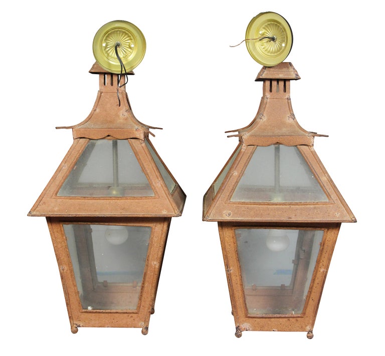 Pair of Tuscan Red Tole Hanging Lanterns For Sale at 1stDibs | red ...