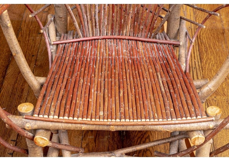 Pair Of Twig And Branch Rustic Style Rocking Chairs For Sale at 1stDibs