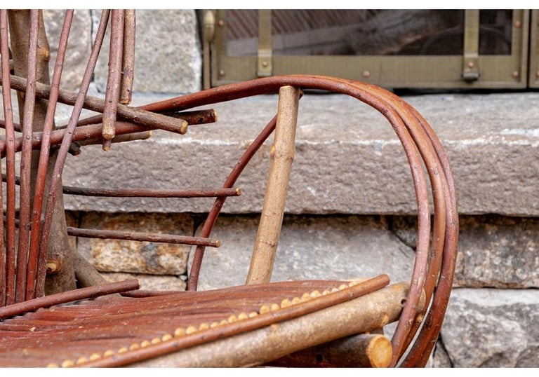 Pair Of Twig And Branch Rustic Style Rocking Chairs For Sale at 1stDibs