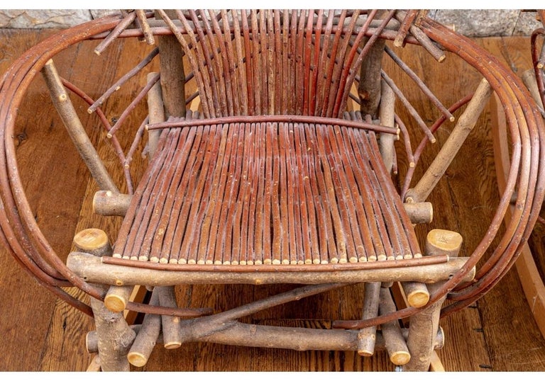 Pair Of Twig And Branch Rustic Style Rocking Chairs For Sale at 1stDibs