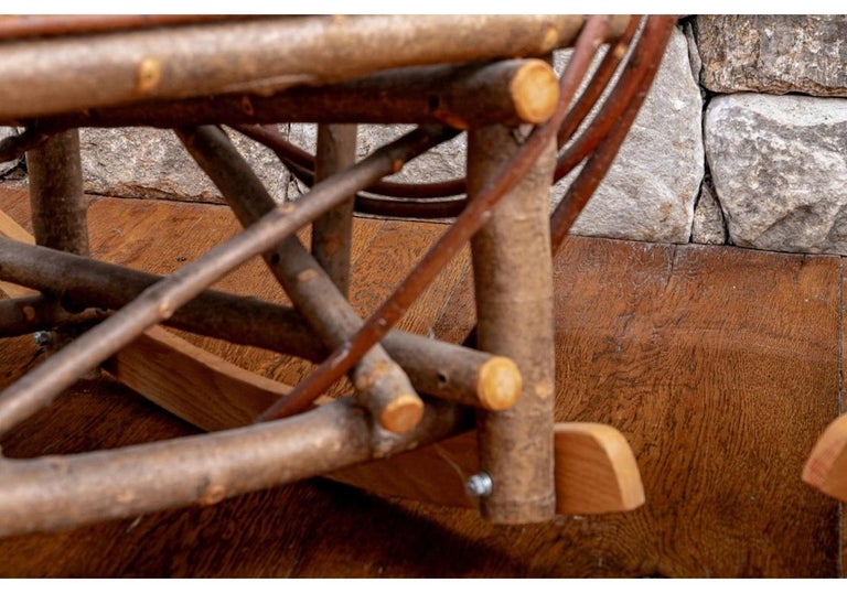 Pair Of Twig And Branch Rustic Style Rocking Chairs For Sale at 1stDibs