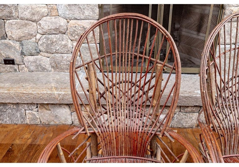 Pair Of Twig And Branch Rustic Style Rocking Chairs For Sale at 1stDibs