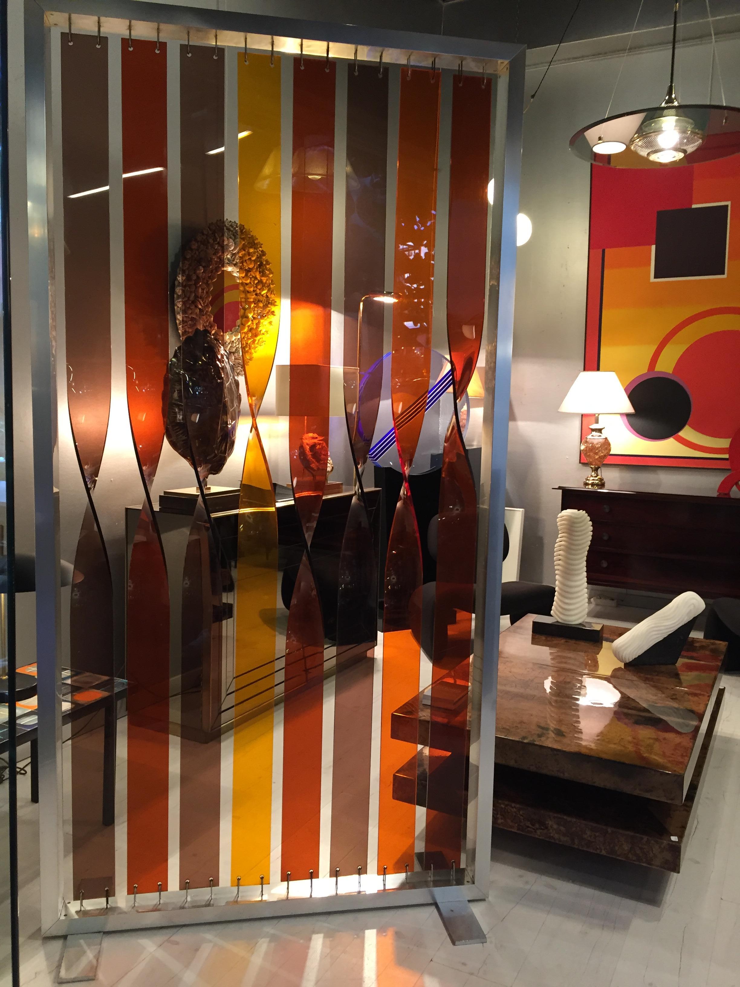 Pair of Twisted Lucite Screens by Simon Bouchard, circa 1970 at 1stDibs