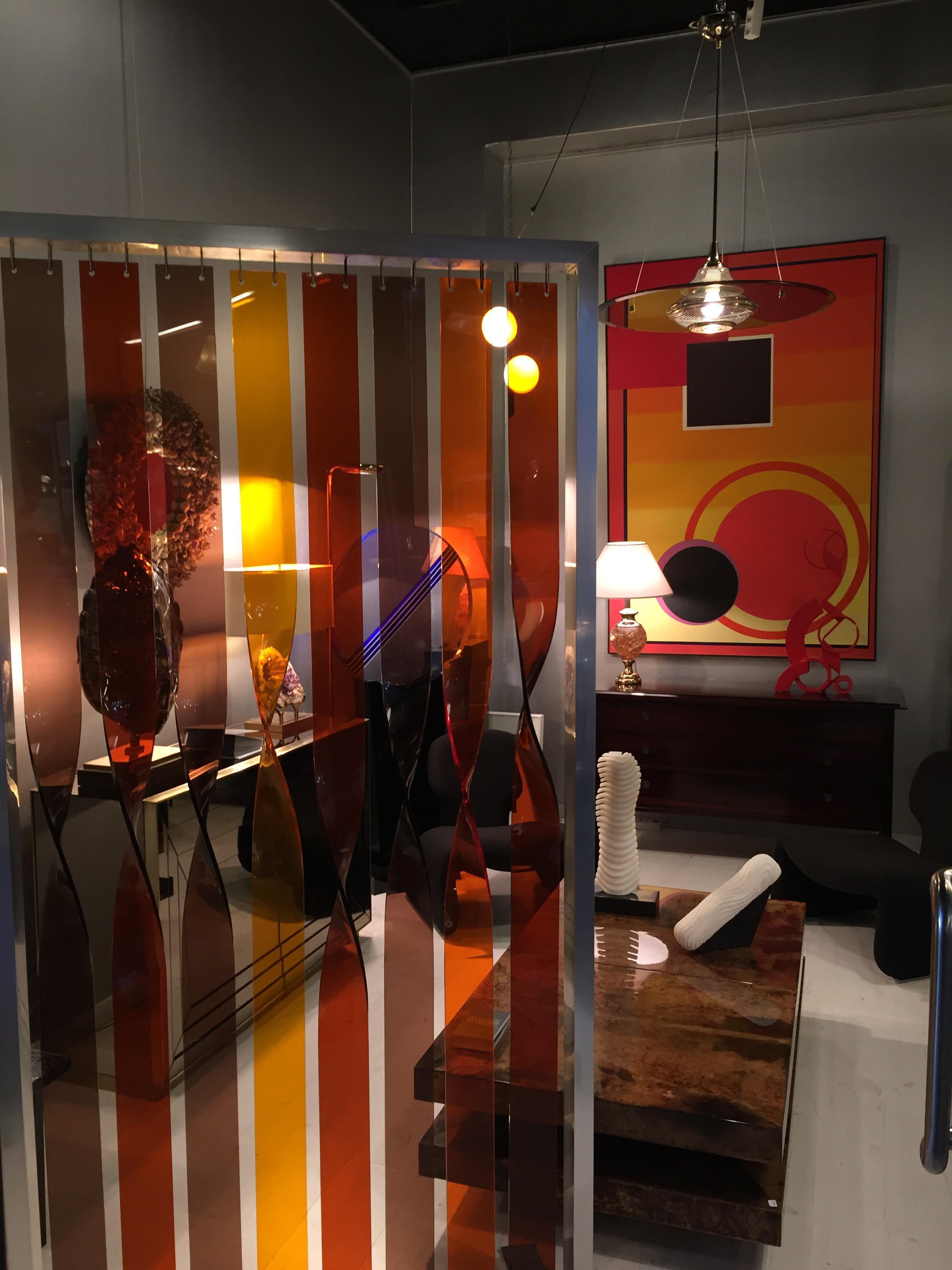 Pair of Twisted Lucite Screens by Simon Bouchard, circa 1970 at 1stDibs