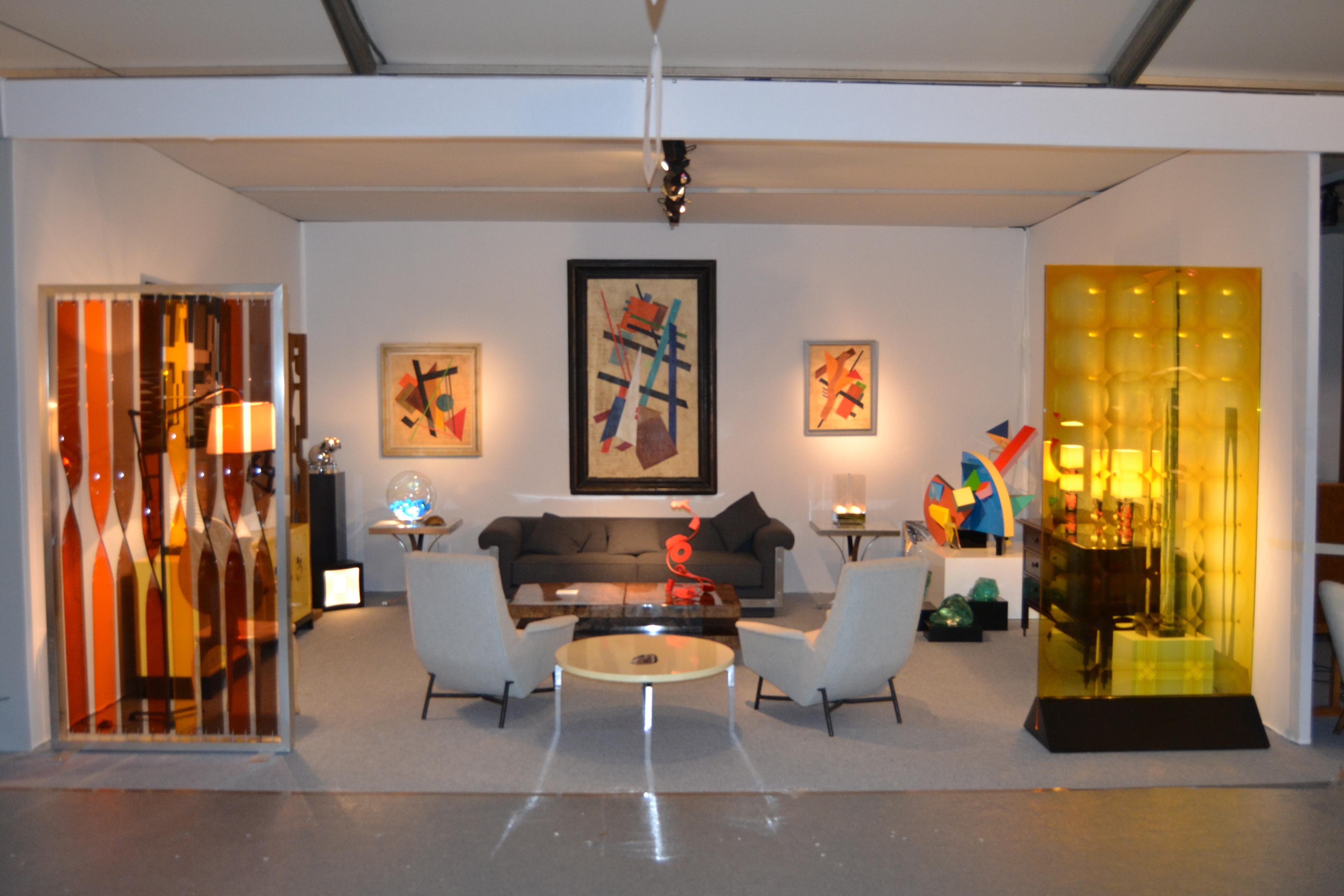 Pair of Twisted Lucite Screens by Simon Bouchard, circa 1970 at 1stDibs