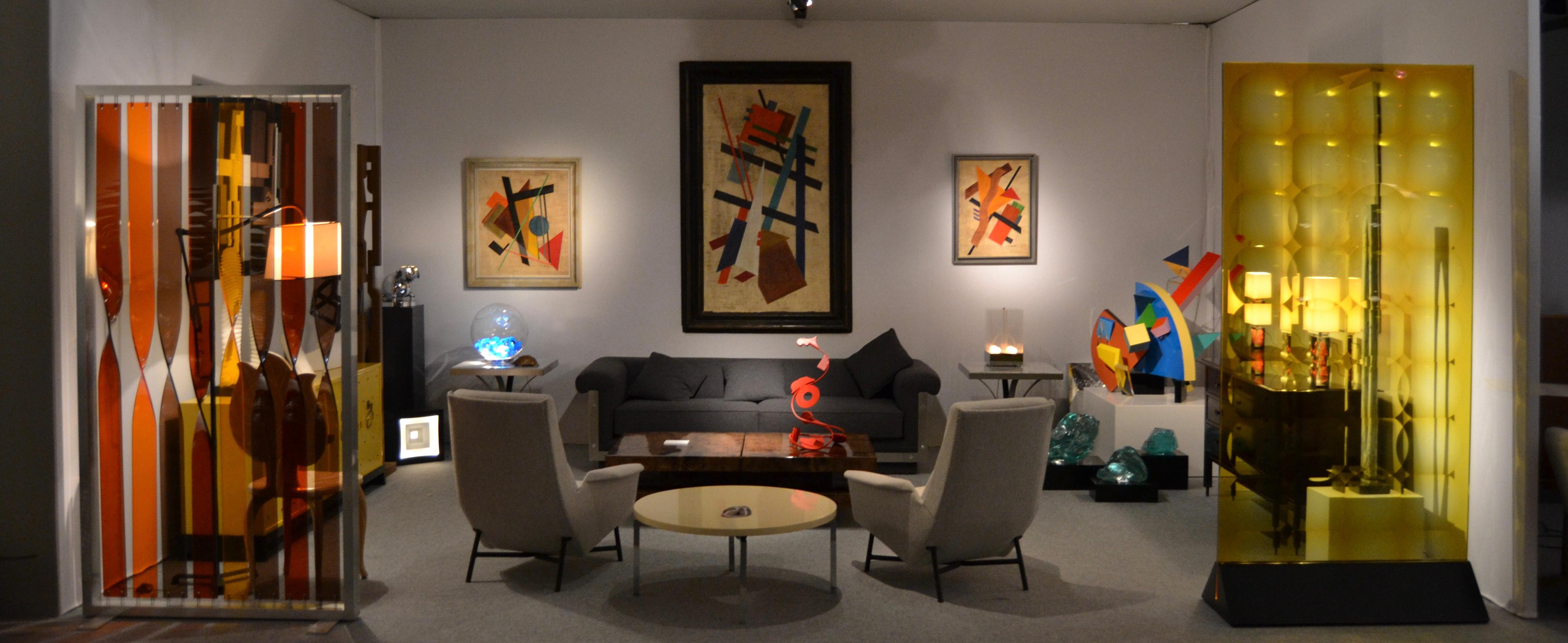 Pair of Twisted Lucite Screens by Simon Bouchard, circa 1970 at 1stDibs