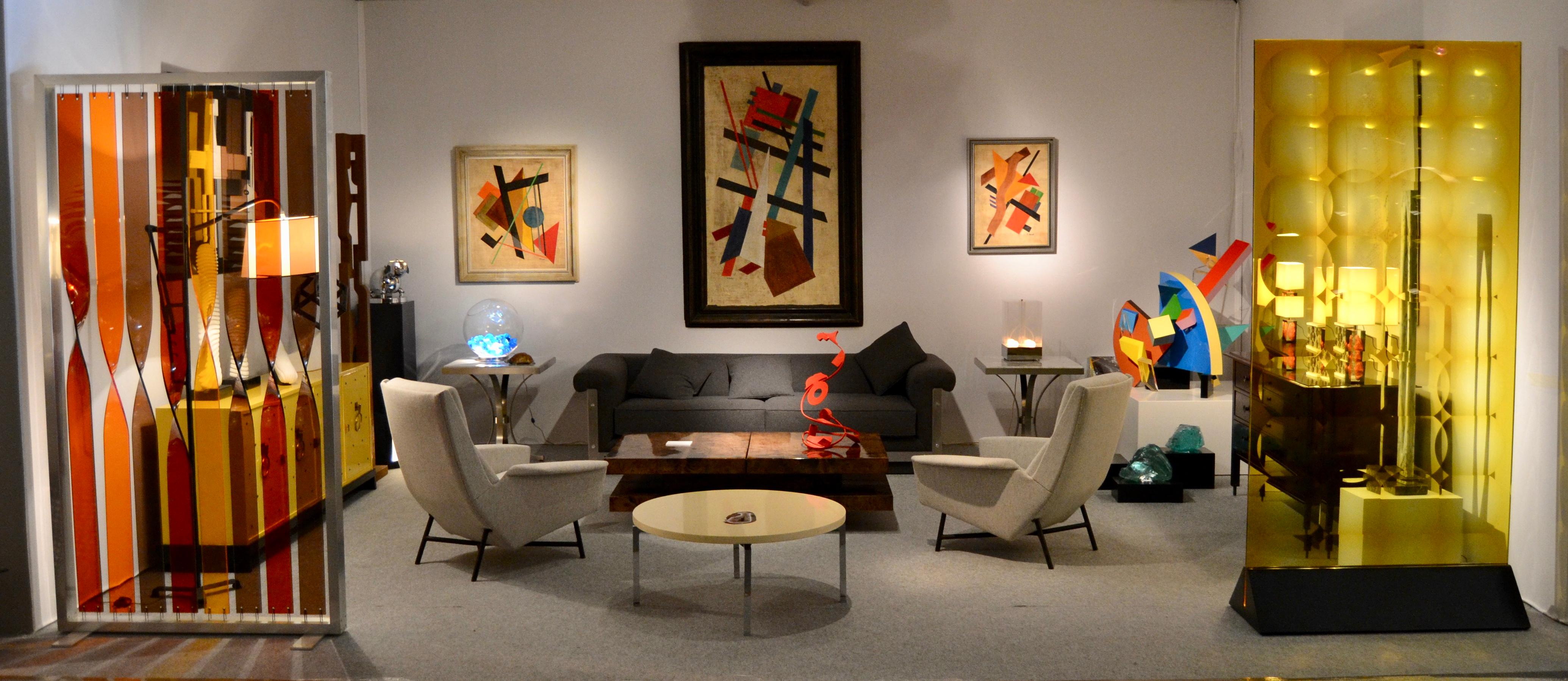 Pair of Twisted Lucite Screens by Simon Bouchard, circa 1970 at 1stDibs