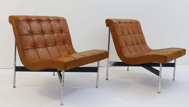 Pair of Two Armchairs by William Katavolos for ICF Milano, Italy, 1990 ...