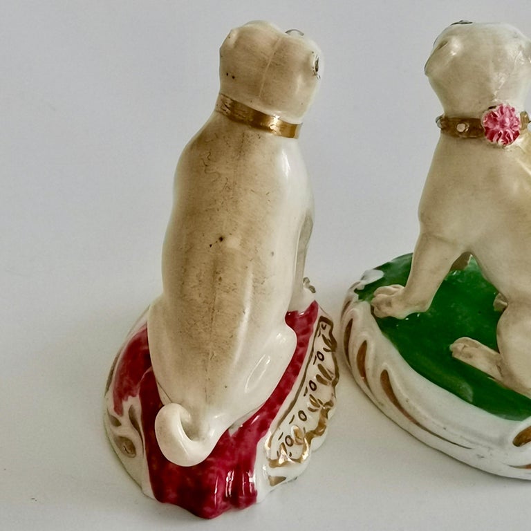 Pair of Two Rockingham Porcelain Pug Dog figures, Regency circa 1835 at ...