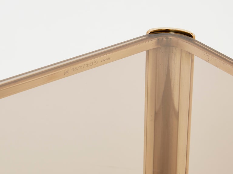 Pair of Two-Tier Bronze End Tables by Jacques Quinet for Broncz 1960s ...