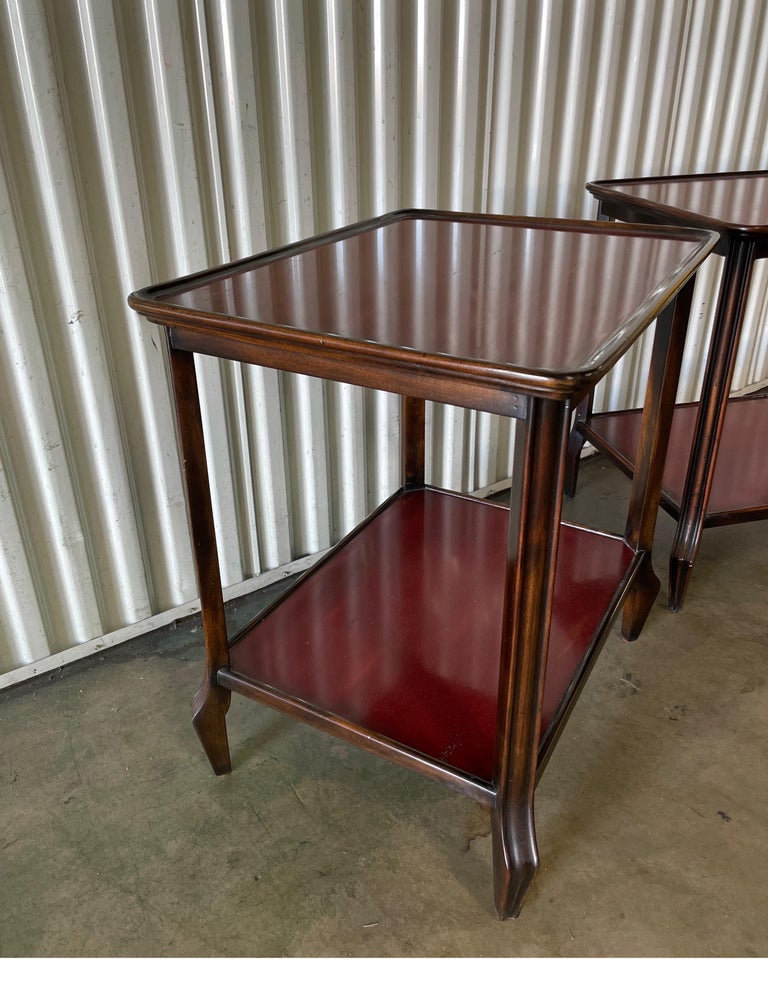 Pair of Two Tiered Country French Style Side Tables For Sale at 1stDibs
