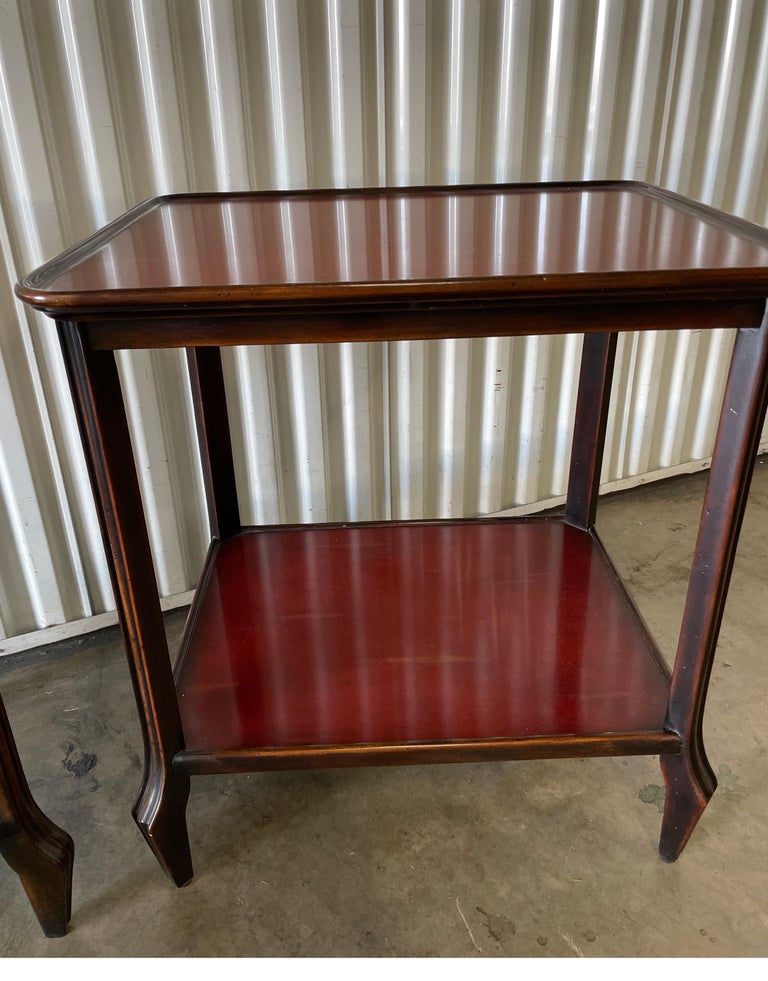 Pair of Two Tiered Country French Style Side Tables For Sale at 1stDibs