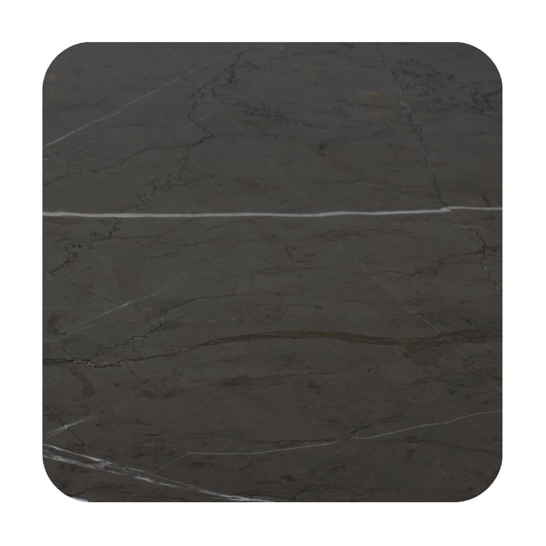 Pair of Ultra Thin Graphite Marble Square Sidetables For Sale at 1stDibs