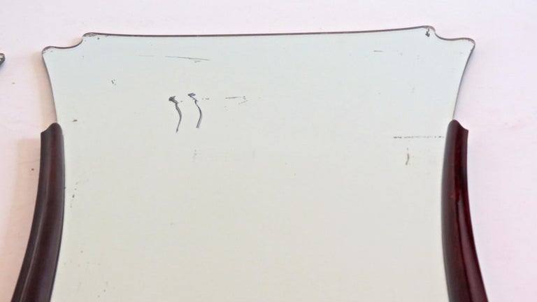 Pair of Unique Walnut Wall Mirrors by Arch. Tempestini, 1940-1950 For ...