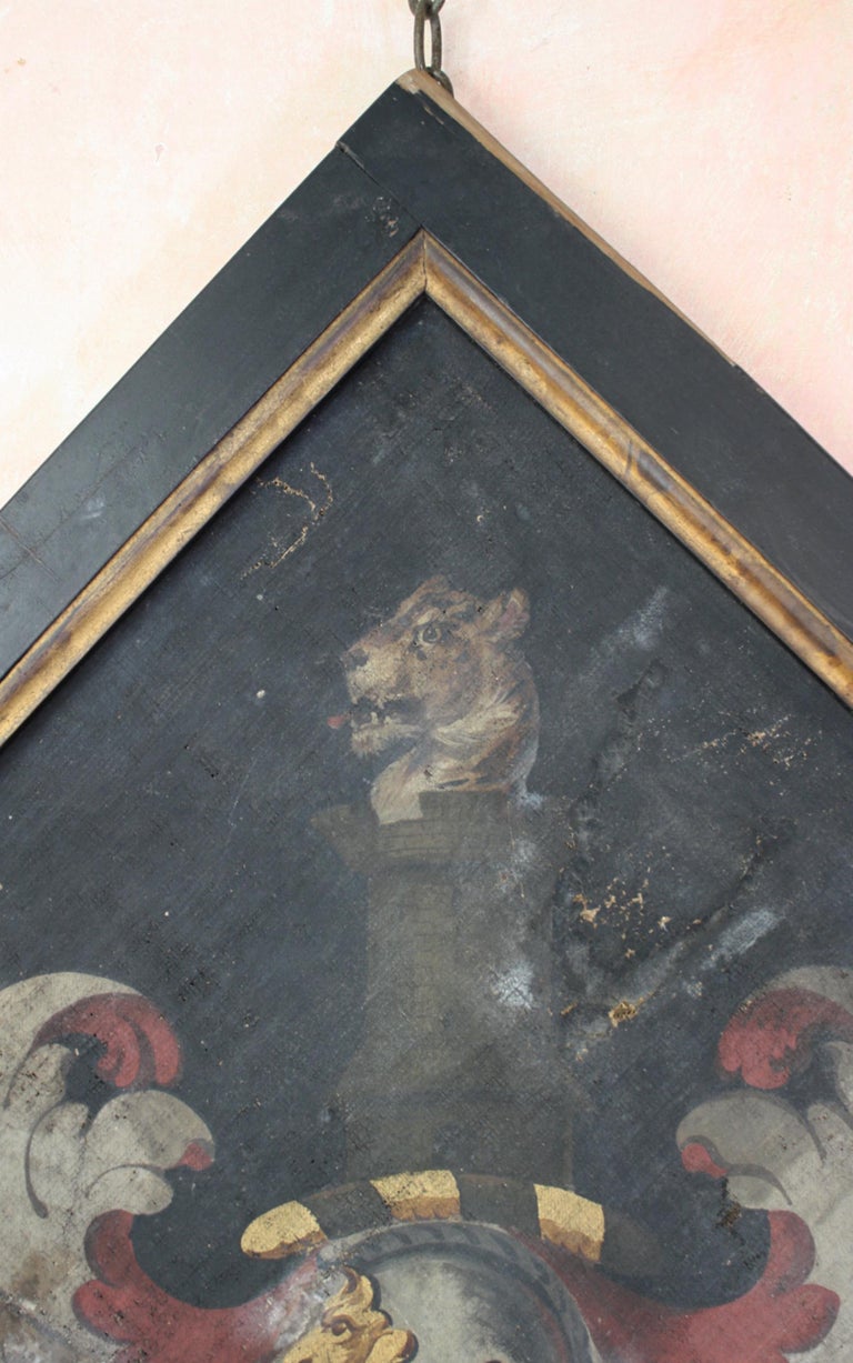 Pair of Untouched 18th Century Funeral Hatchments Coat of Arms Memento ...