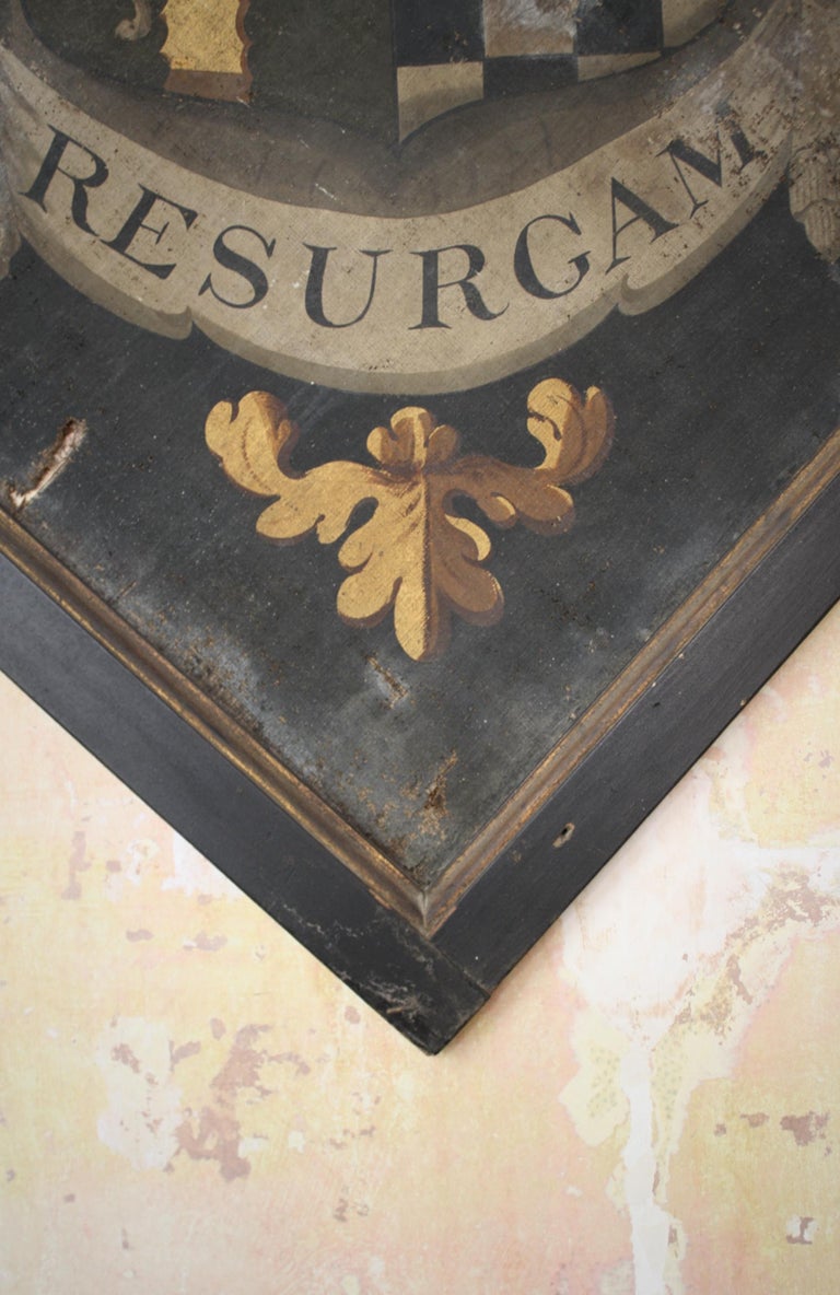 Pair of Untouched 18th Century Funeral Hatchments Coat of Arms Memento ...