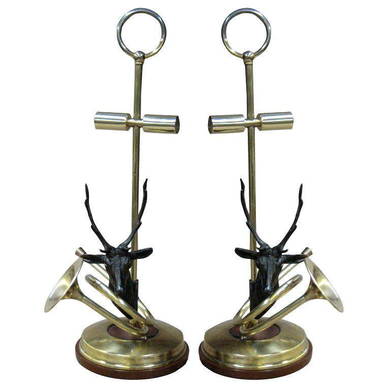 Pair of unusual French Library Table lamps. at 1stDibs